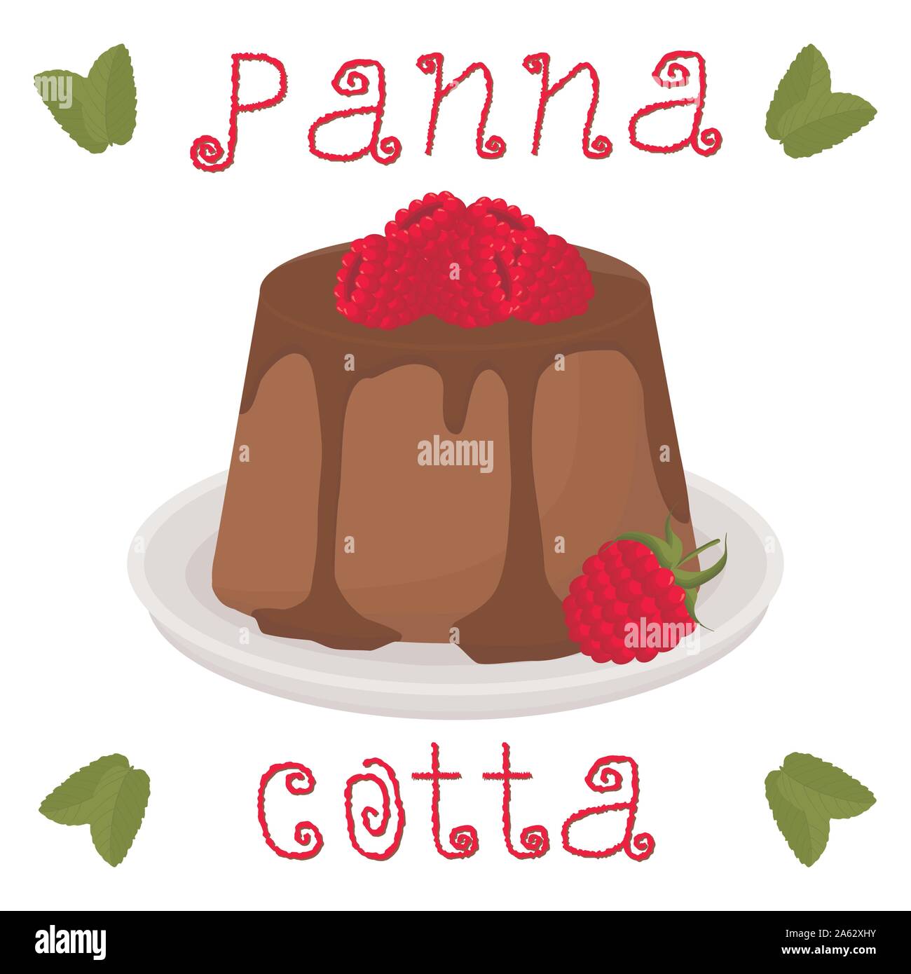 Abstract vector icon illustration logo for jelly raspberries panna ...