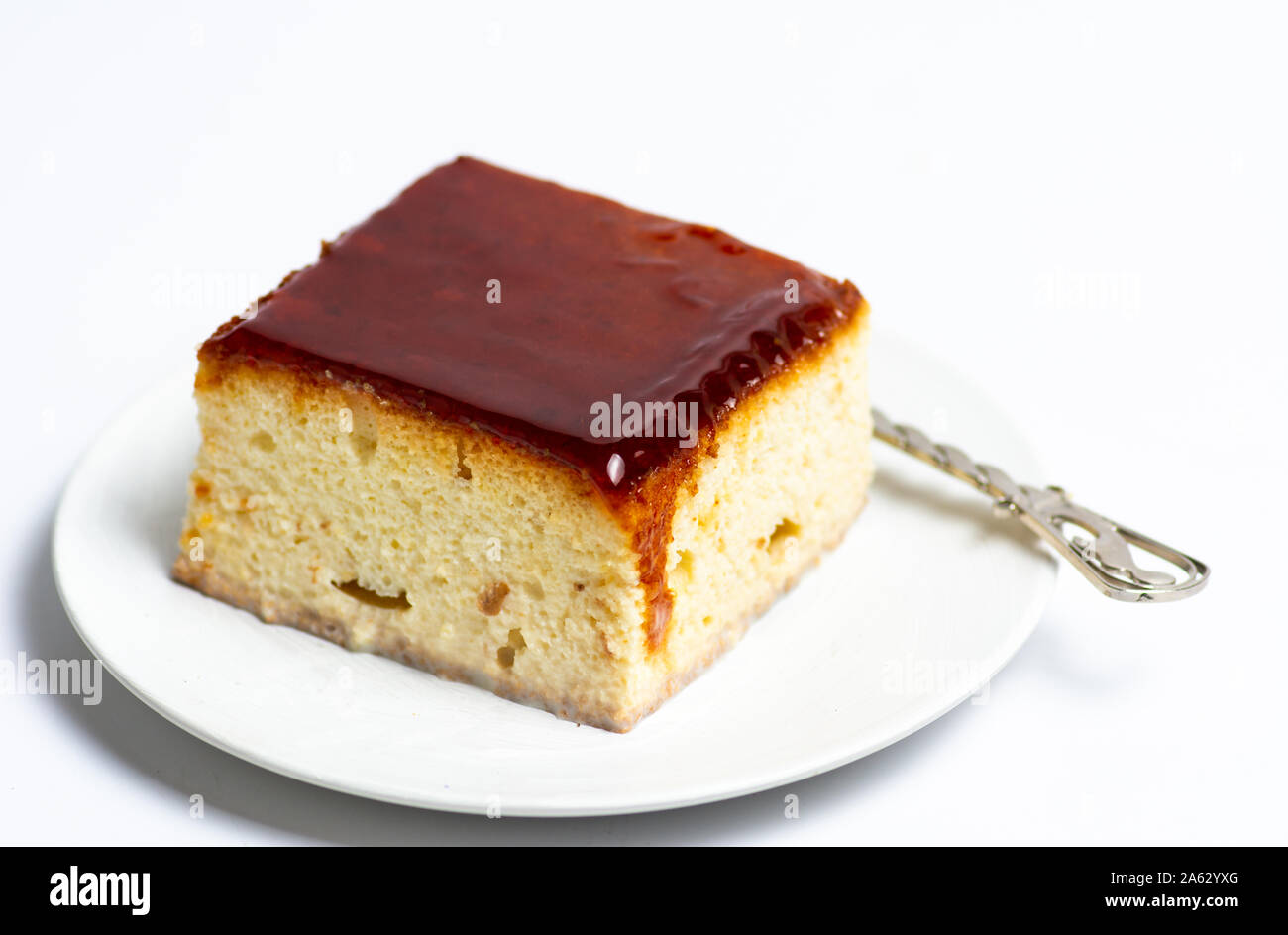 Trilece sponge cake with milk and caramel topping Stock Photo - Alamy