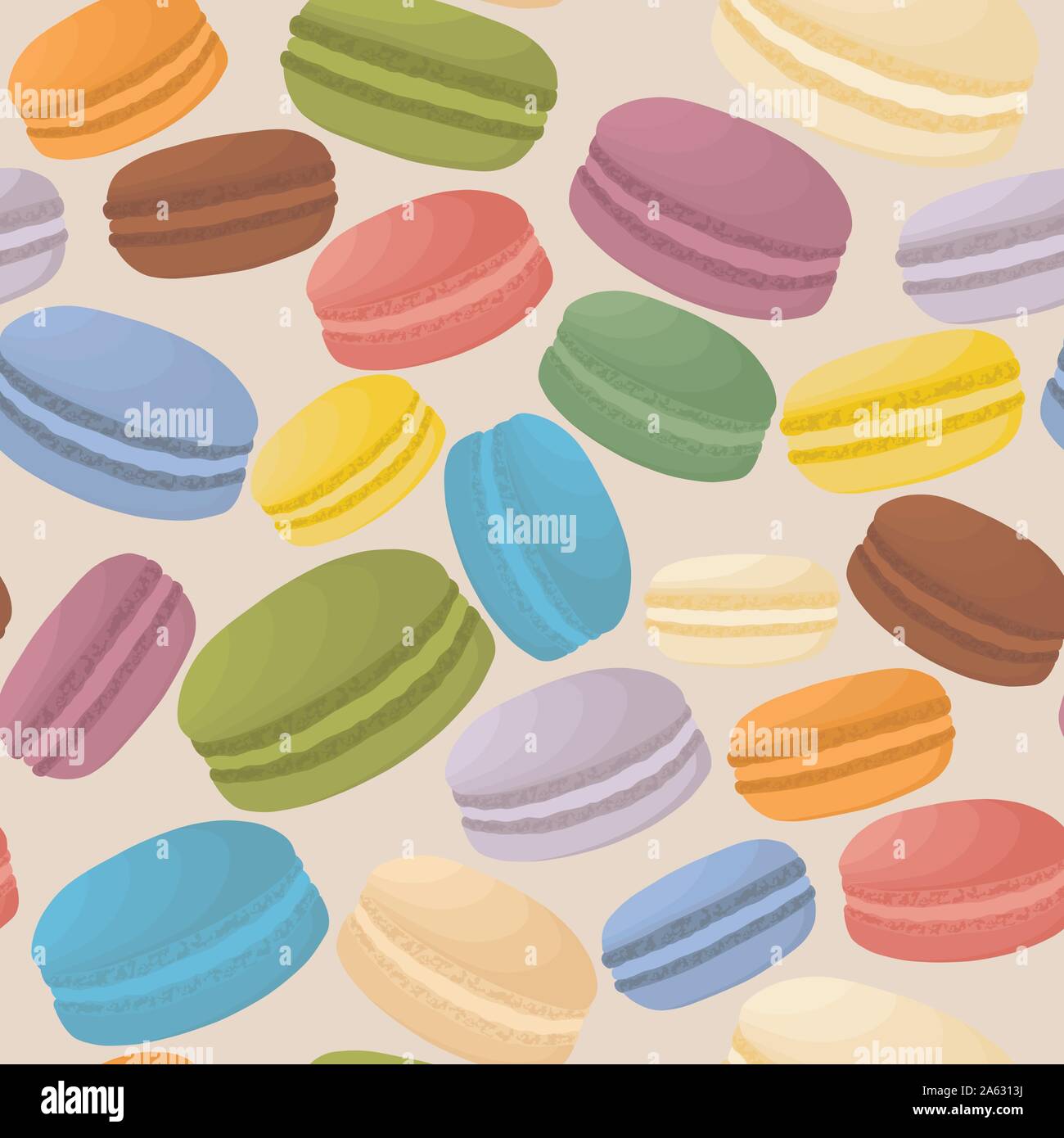 Vector icon illustration logo for pile colorful macarons, baked goods ...