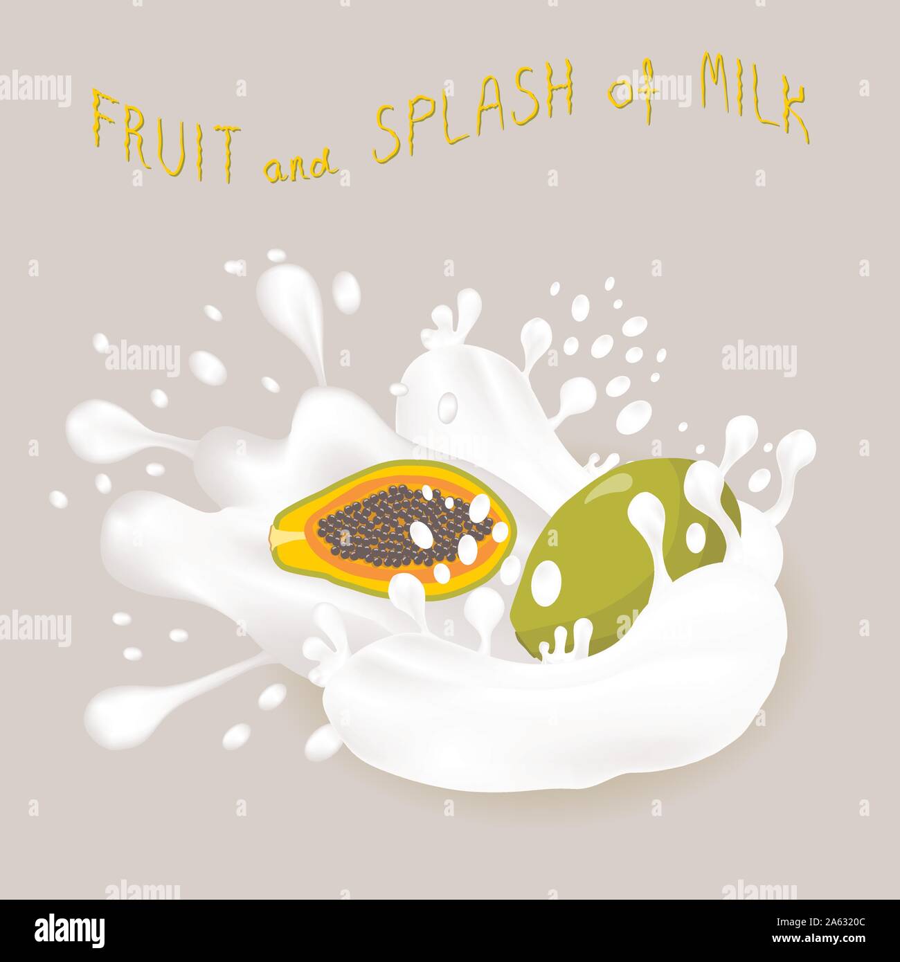 Abstract vector icon illustration logo for ripe exotic fruit green ...