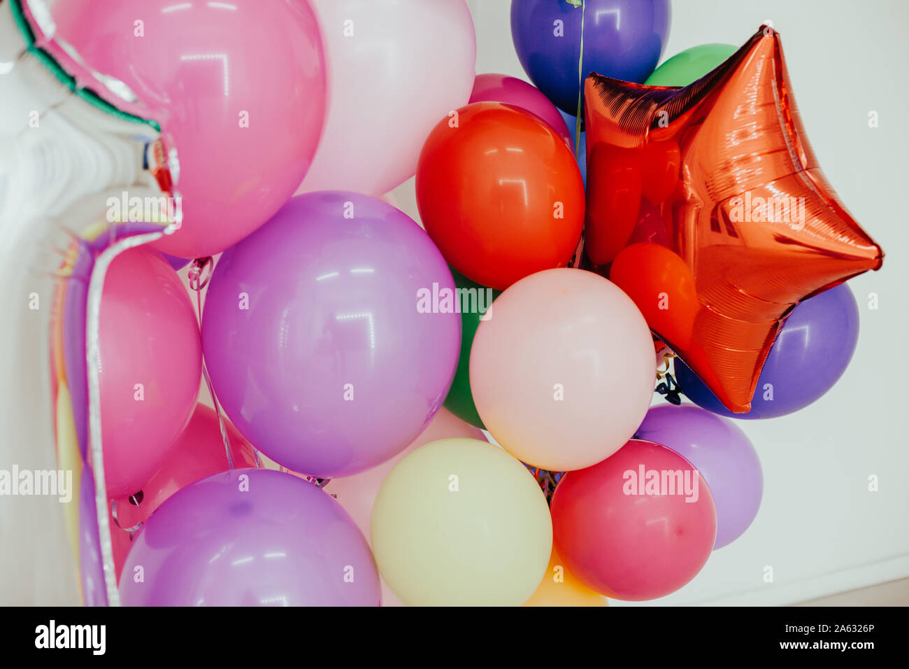 colorful balloons on holiday birthday nice red Stock Photo - Alamy