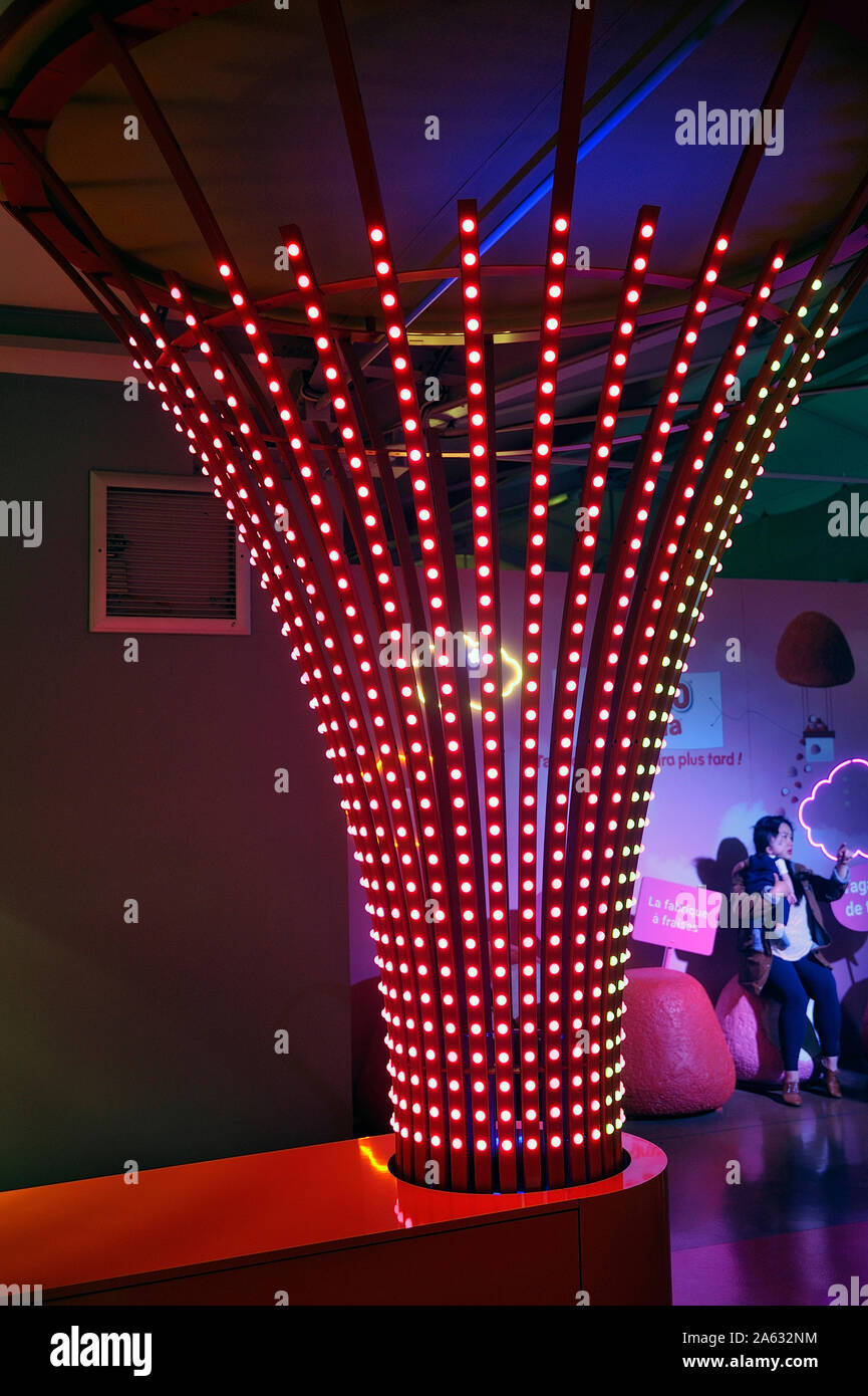 Party lighting at the Haribo museum in Uzes in the French department of ...