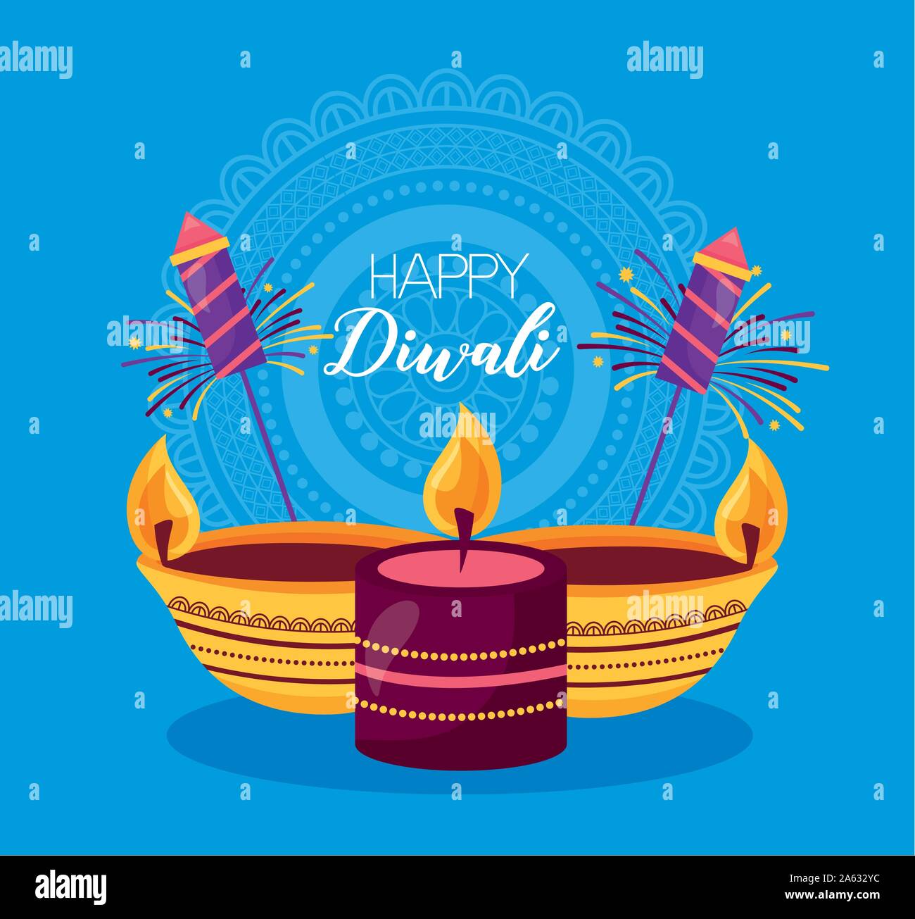 happy diwali festival poster flat design Stock Vector Image & Art - Alamy