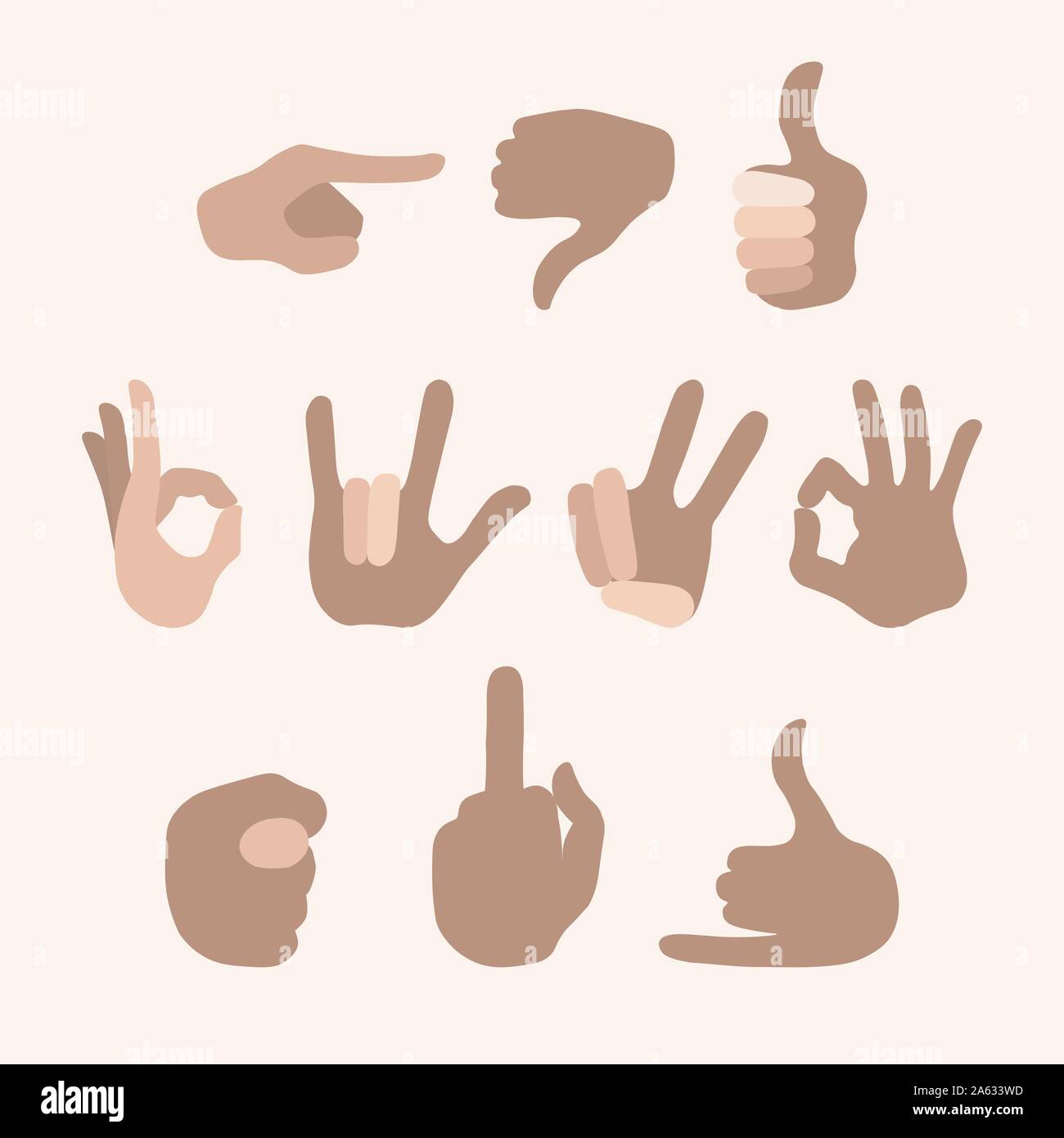 Hand victory gesture different Stock Vector Images - Alamy