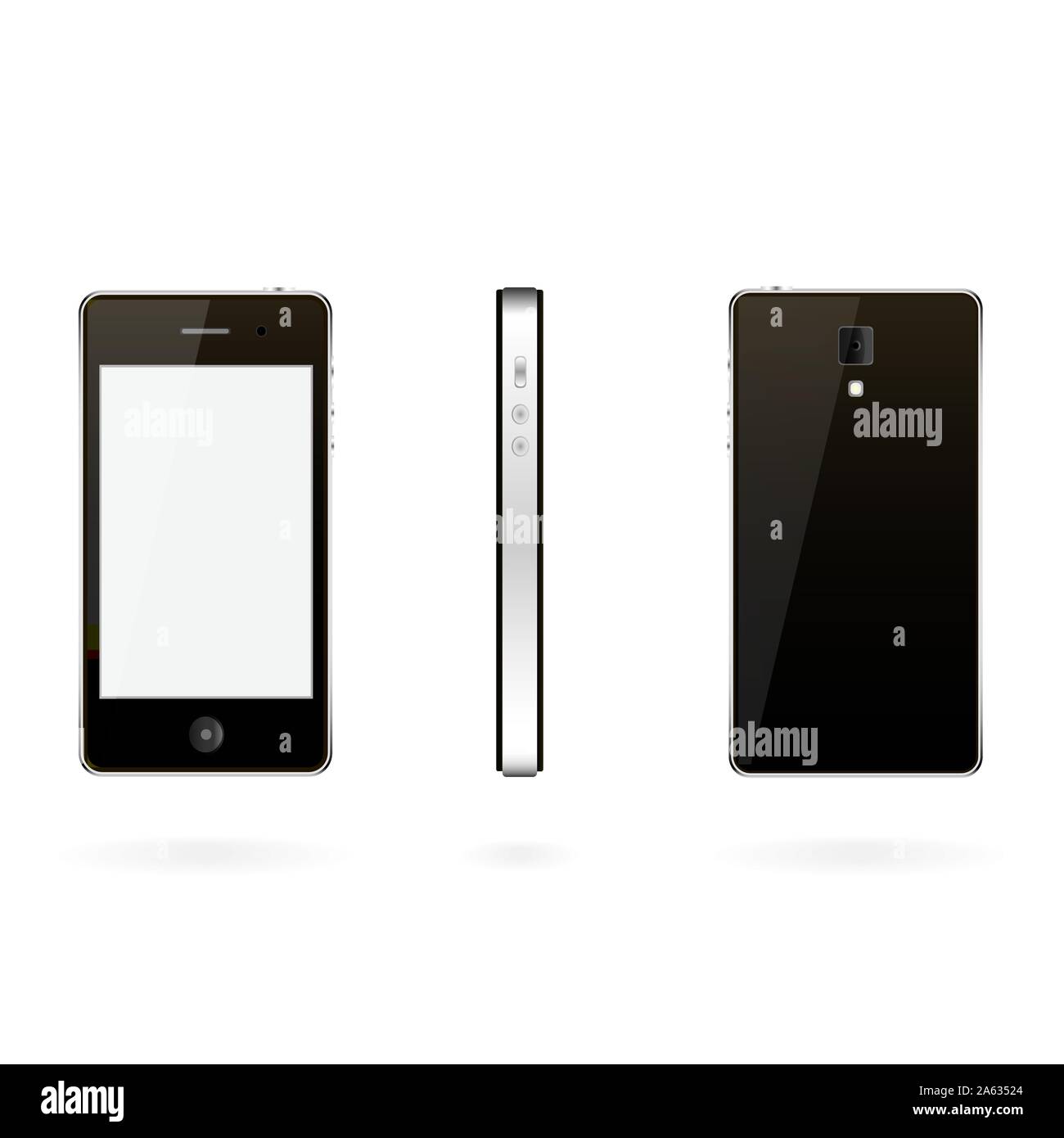 Vector illustration smartp-hone with three positions Stock Vector Image ...