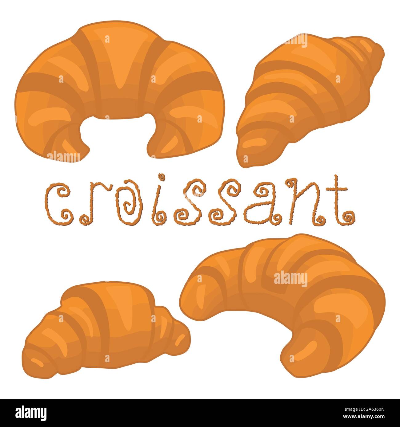 Croissant icon cartoon hi-res stock photography and images - Alamy