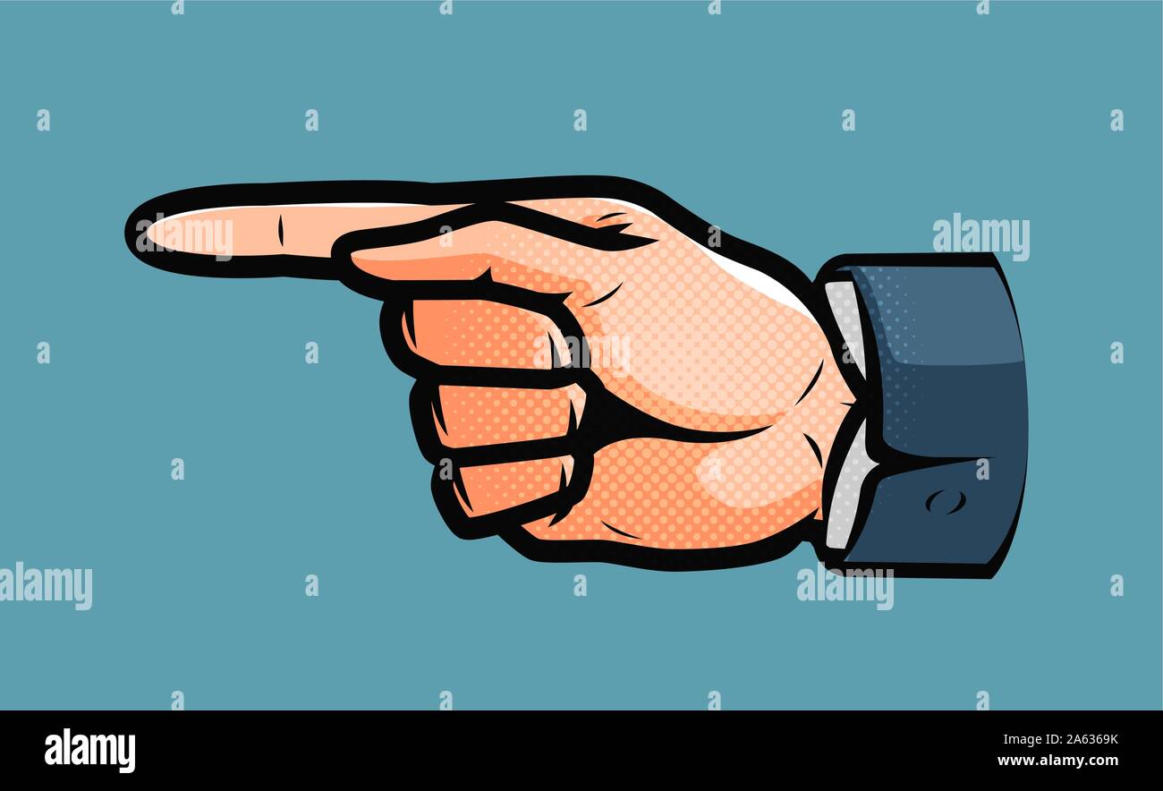 Cartoon Hand Pointing Left