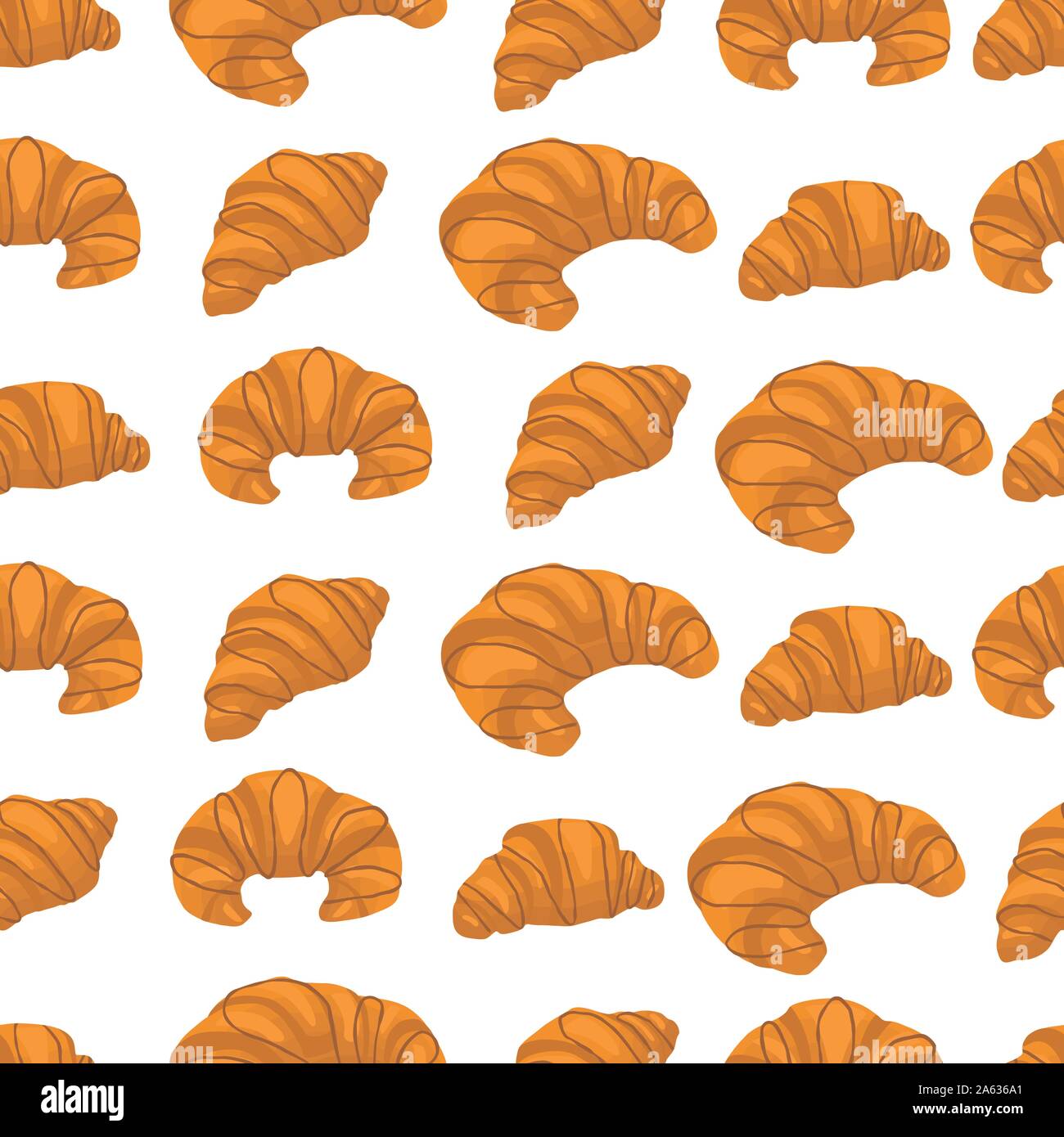 French croissant breakfast pastry Stock Vector Images - Alamy