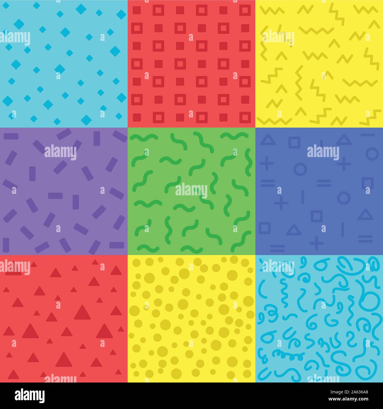 Collection of swatches memphis patterns Stock Vector Image & Art - Alamy