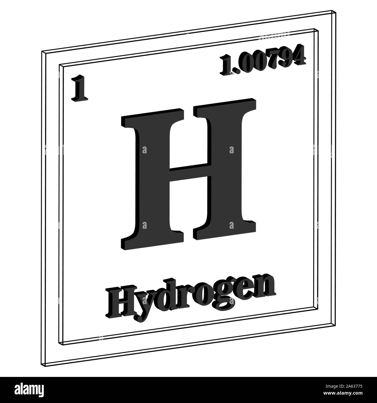 Hydrogen Periodic Table of the Elements 3D Vector illustration eps 10 ...