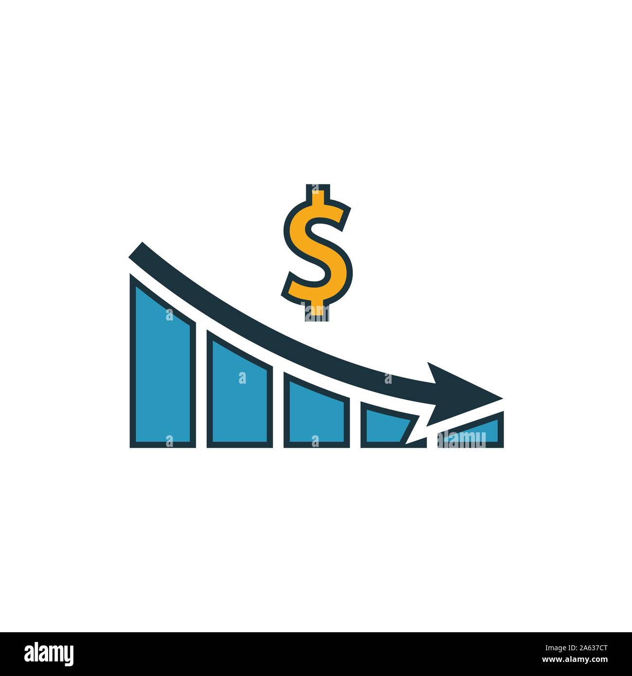 Money Graphic Down icon set. Four elements in diferent styles from ...
