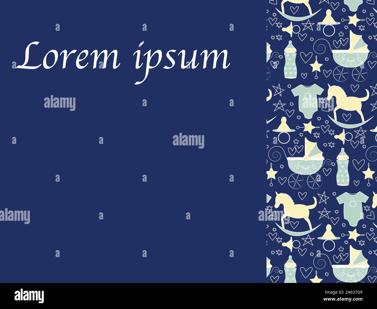 Pattern with baby products, contour icons. Stroller, toys horse for ...