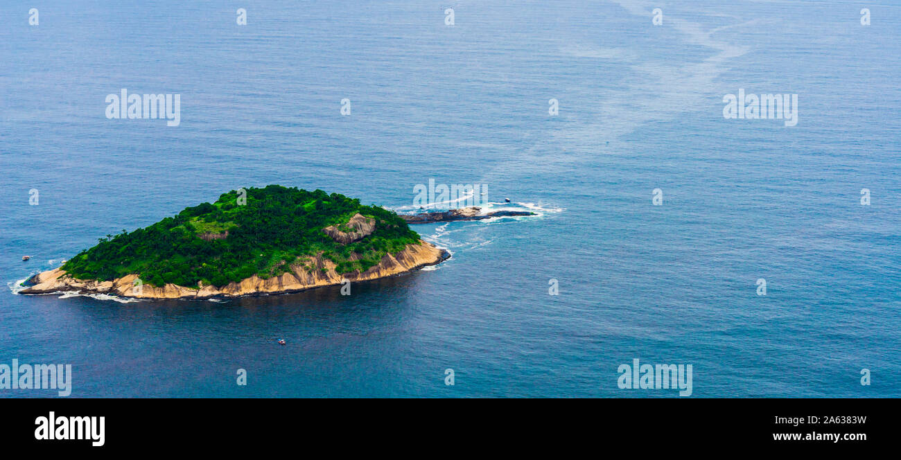 Tropical islands with beaches in the blue sea ocean in summer in Brazil ...