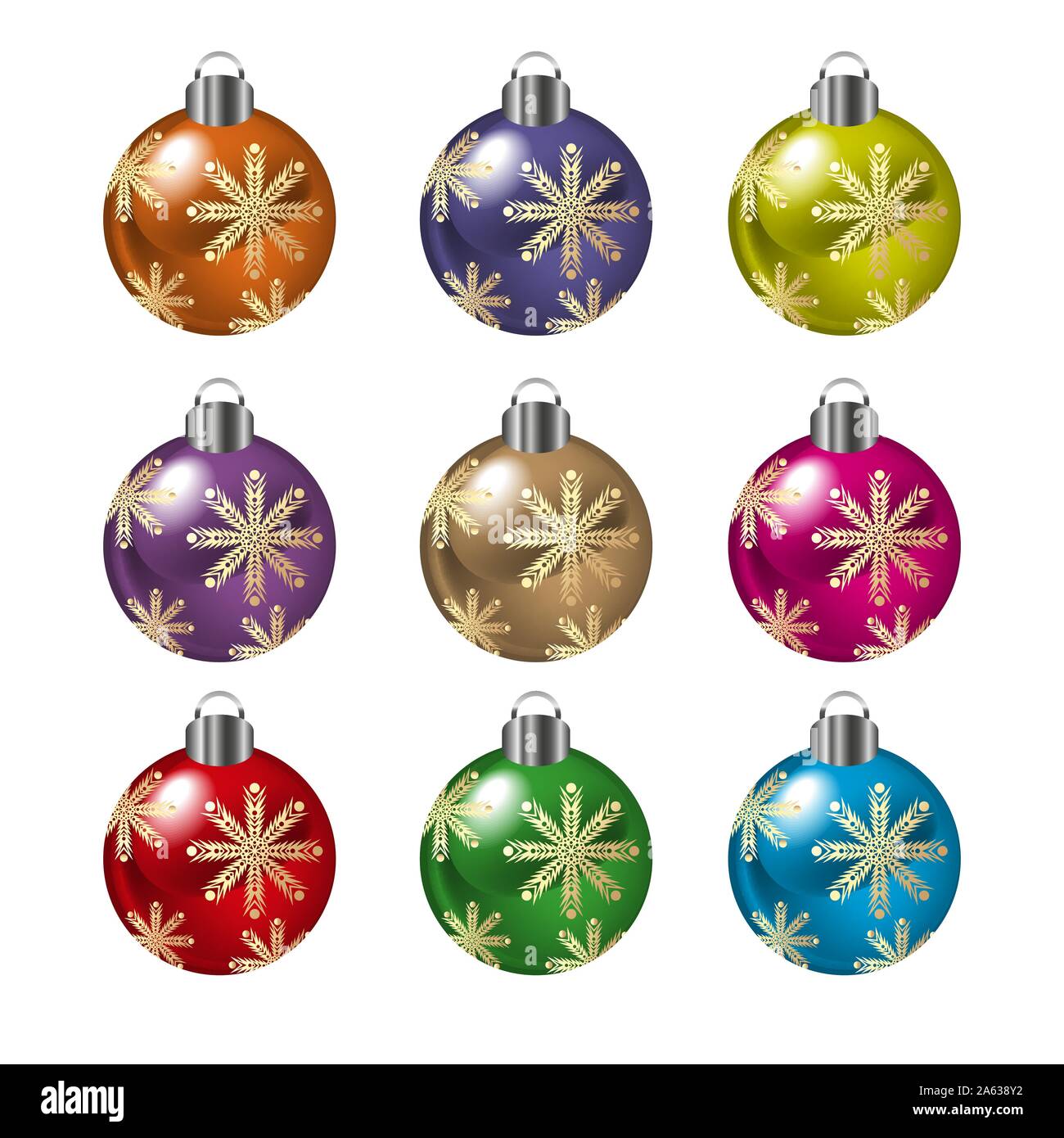 Christmas balls in various colors vector illustration Stock Vector ...
