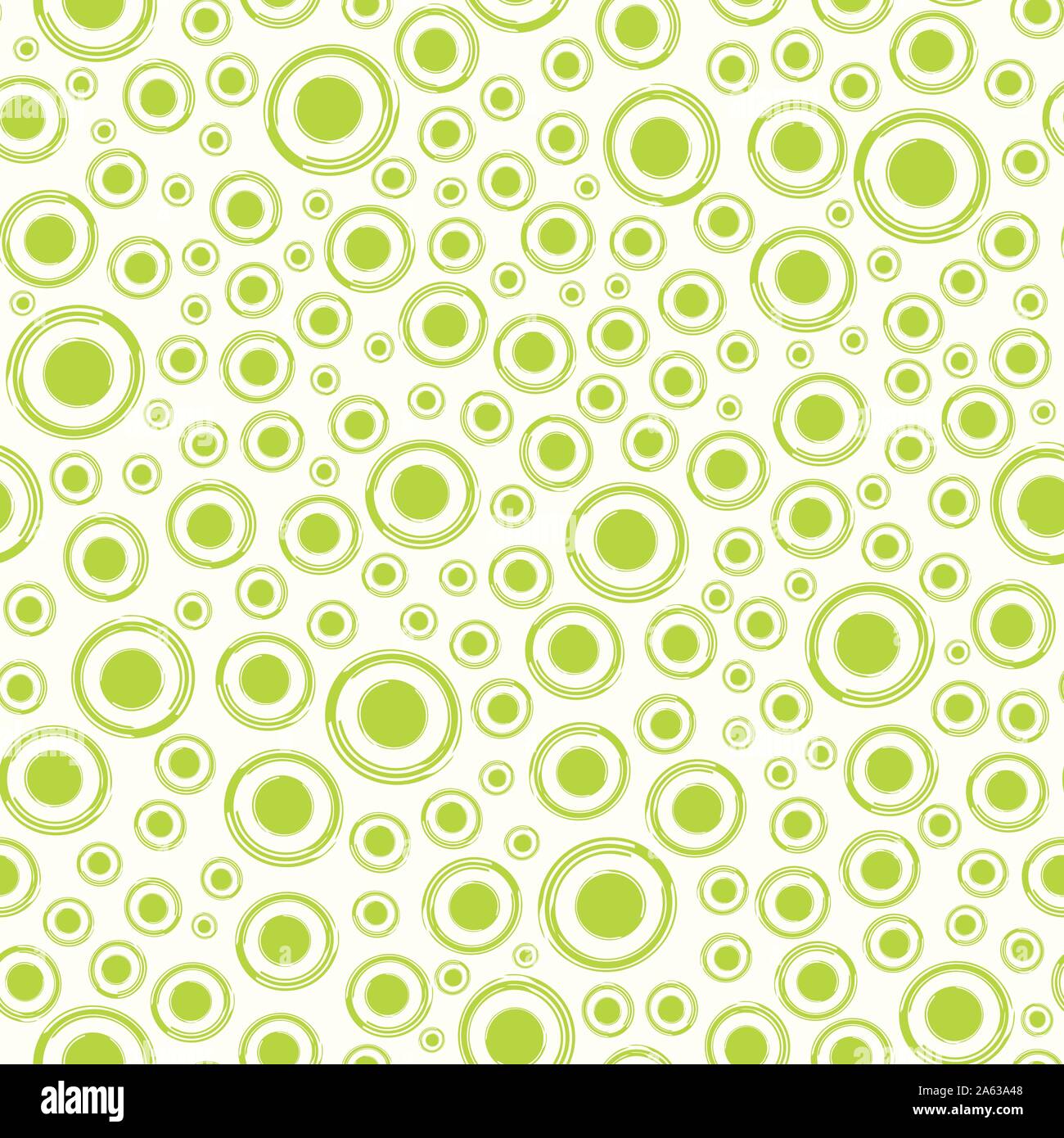 Lime green painterly circles in dense all over print. Seamless abstract ...