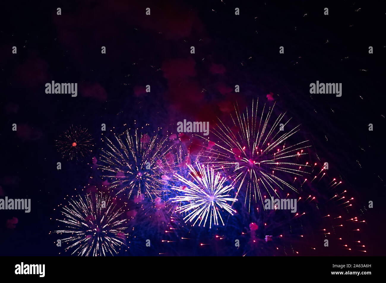 Abstract blue and red lines soft defocused background firework texture ...