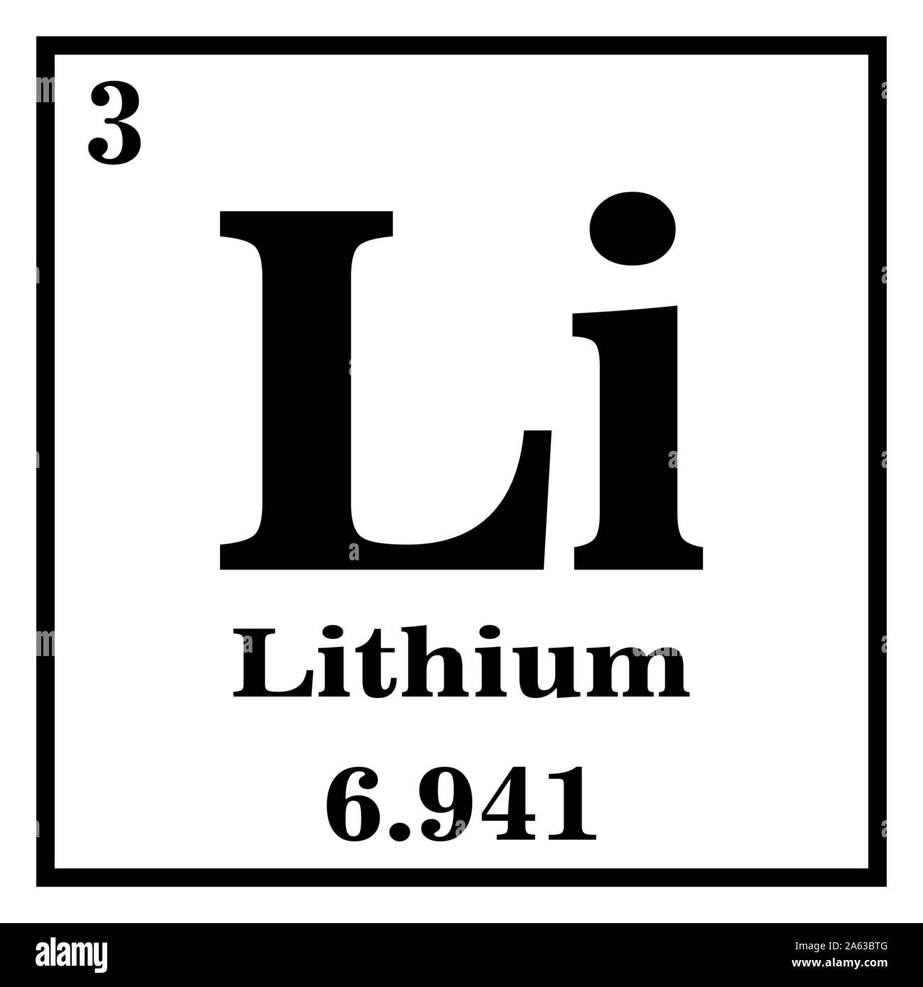 Lithium Periodic Table of the Elements Vector illustration eps 10 Stock ...