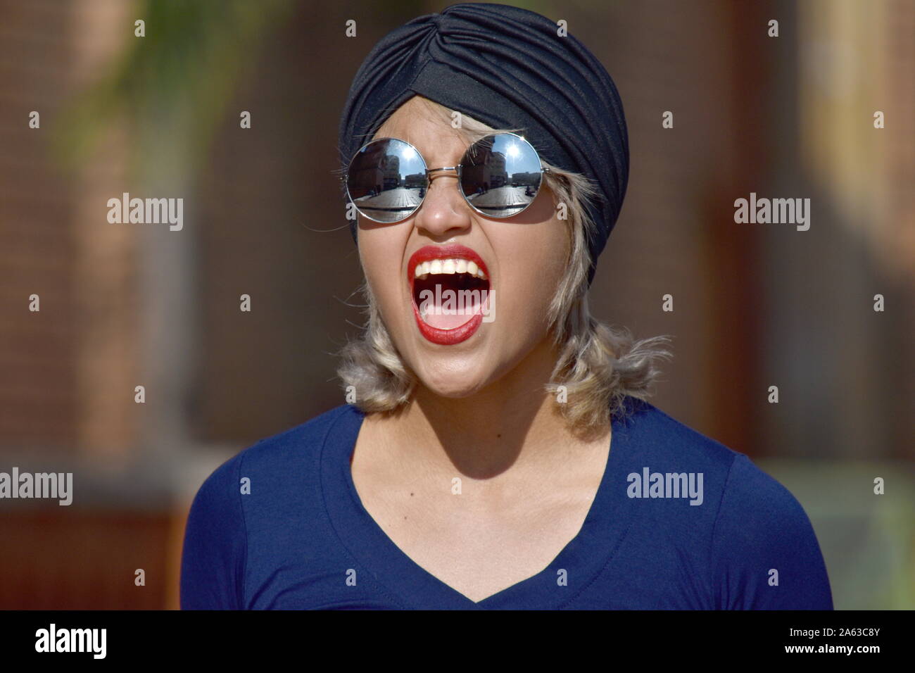 Muslim Female Shouting Stock Photo - Alamy