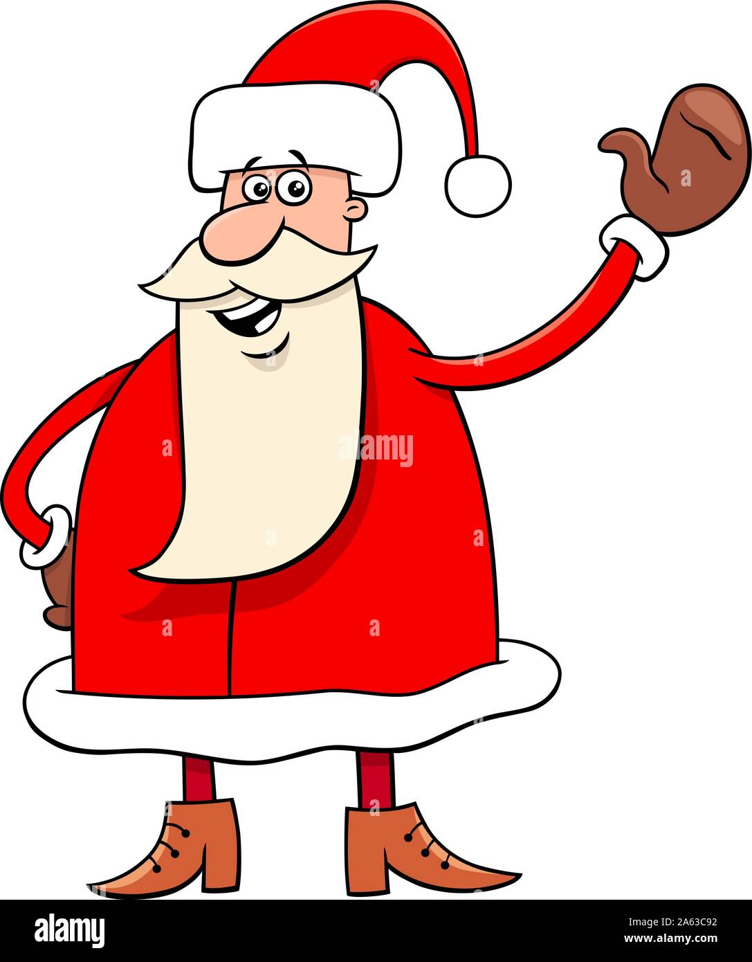 Cartoon Illustration of Funny Santa Claus Christmas Character Stock ...