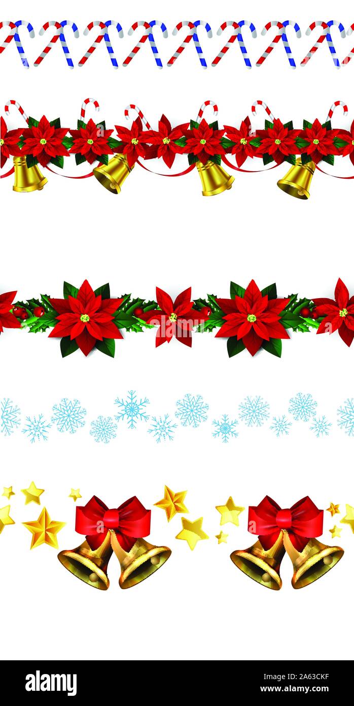 Christmas horizontal seamless set Stock Vector Images - Alamy