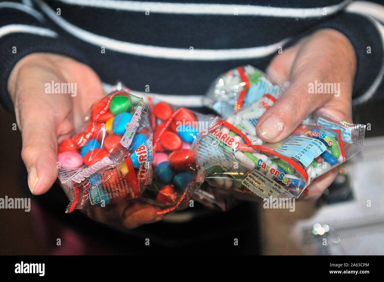 packets of candies taken out of the machines at the Haribo museum in ...