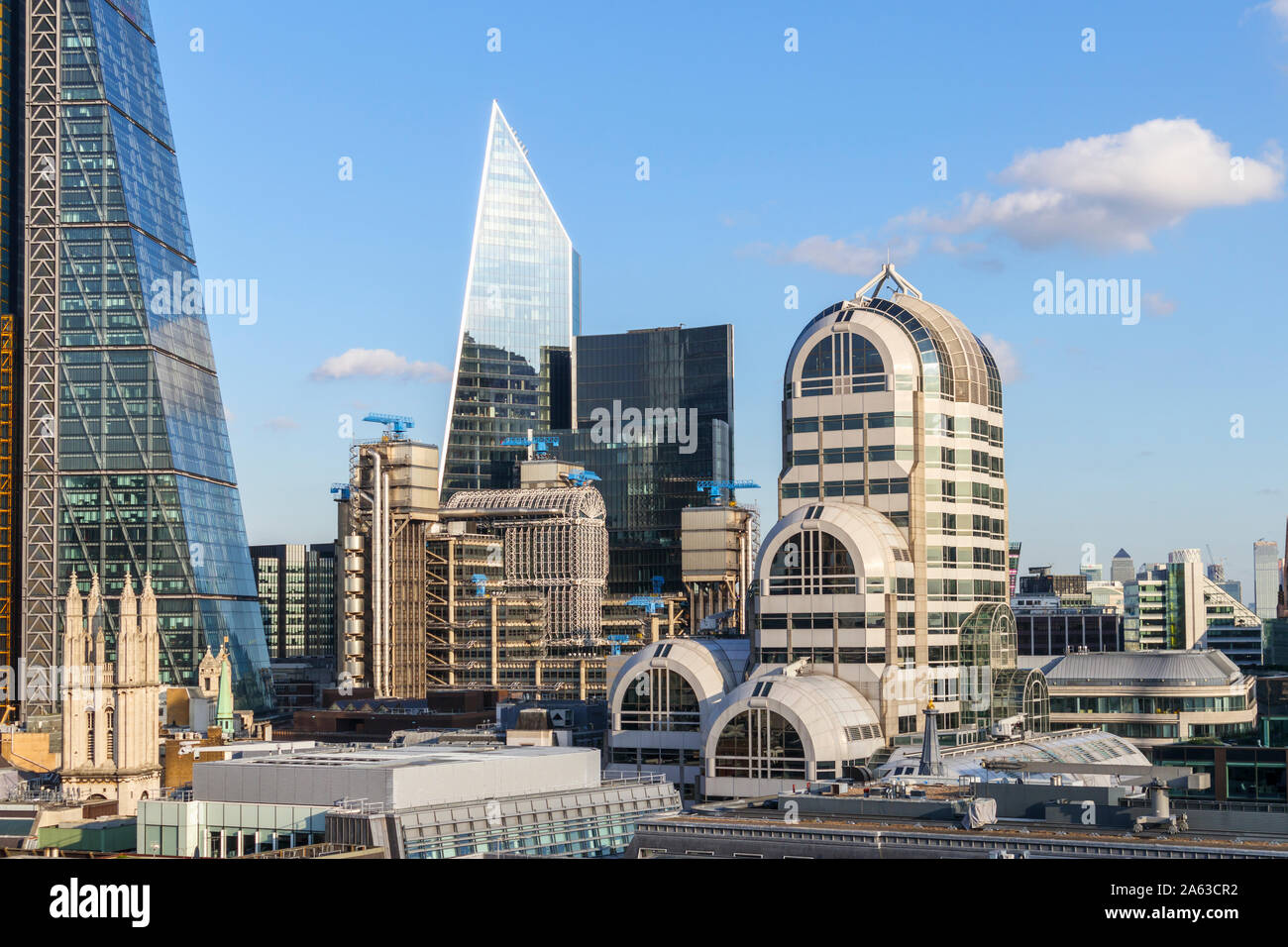 View of City of London financial and insurance district landmarks ...