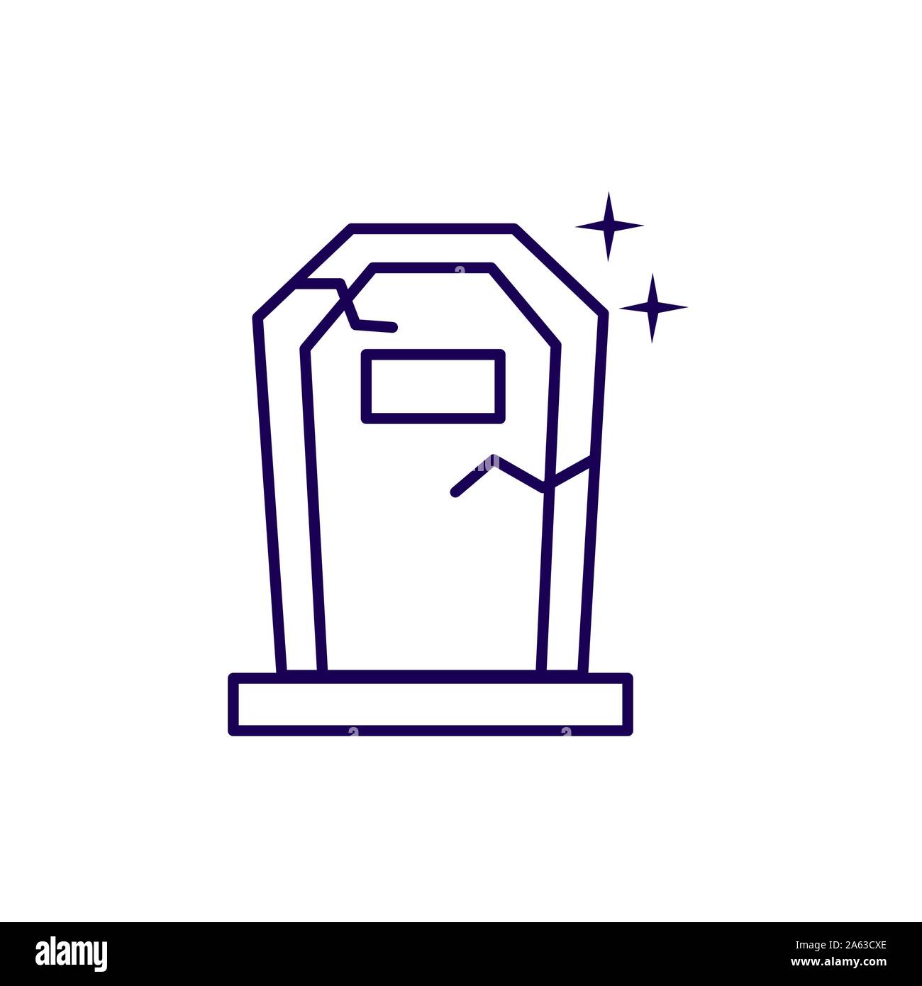 halloween graveyard cemetery isolated icon Stock Vector Image & Art - Alamy