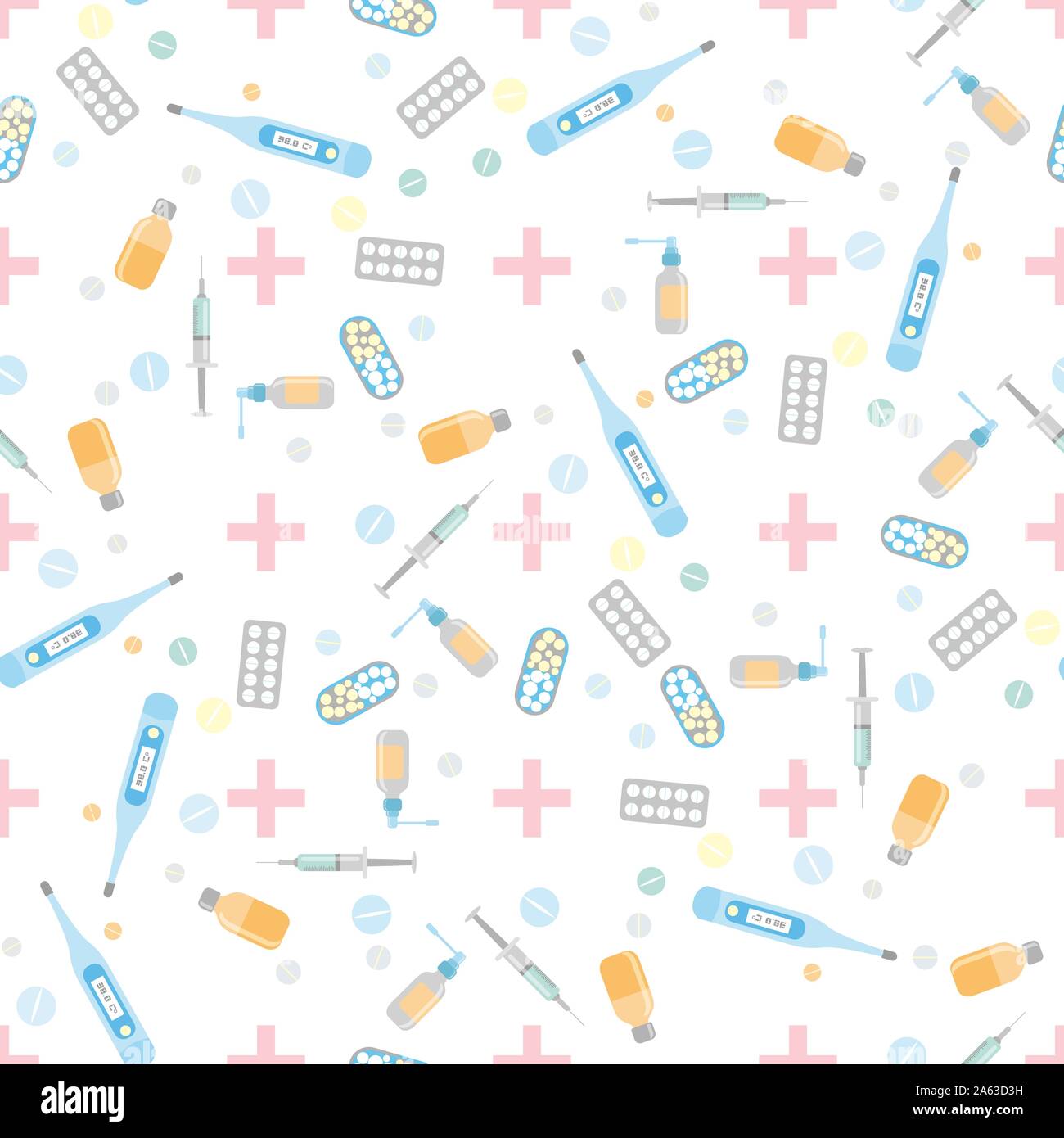 Abstract background health medicine tablet patch syringe seamless ...