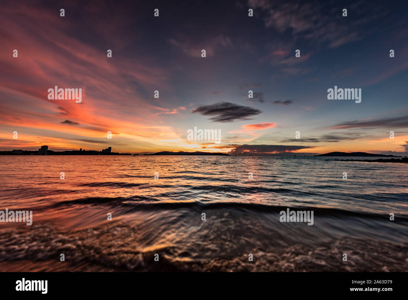 Sunset at the beach of Kota Kinabalu, Borneo Stock Photo - Alamy