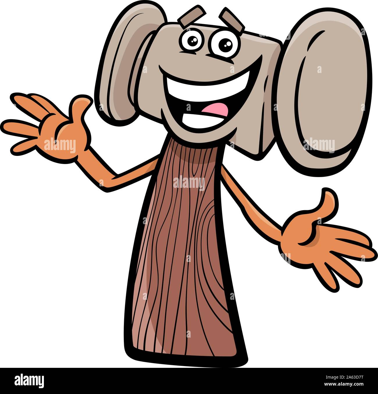 Cartoon Illustration of Happy Hammer Tool Character Clip Art Stock ...