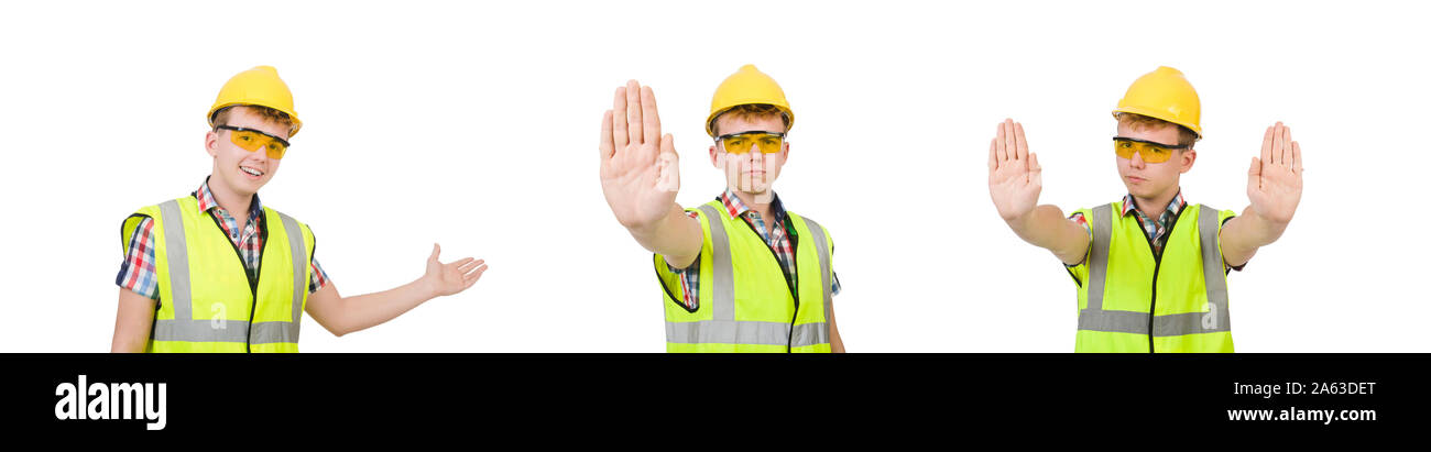 The industrial worker isolated on the white background Stock Photo - Alamy