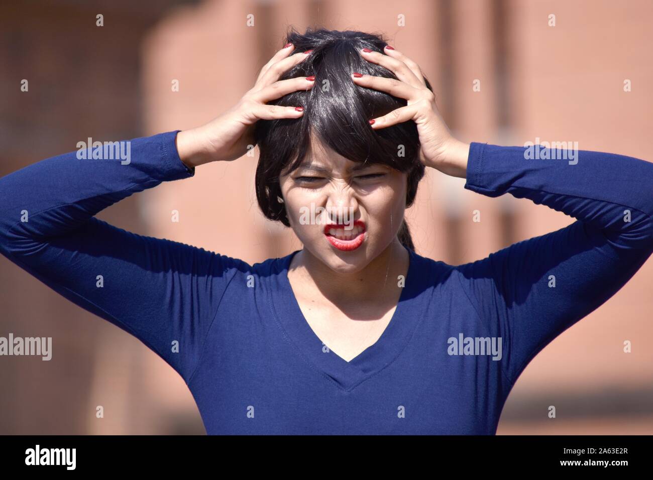 Woman wearing a wig hi-res stock photography and images - Alamy