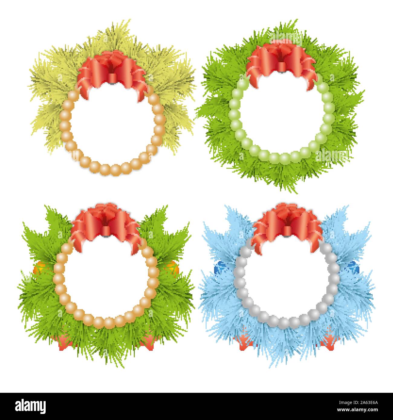 Christmas traditional holly wreaths set Stock Vector Image & Art - Alamy