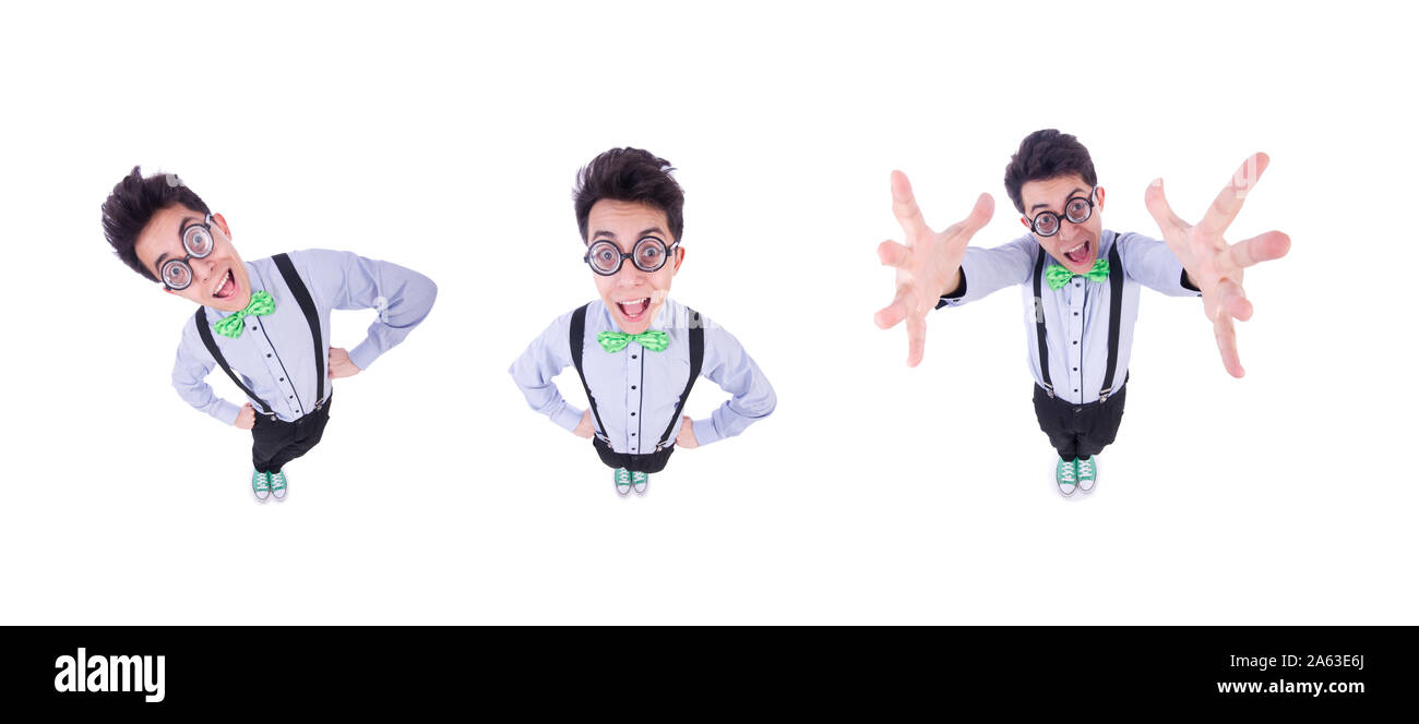 The funny guy isolated on the white background Stock Photo - Alamy