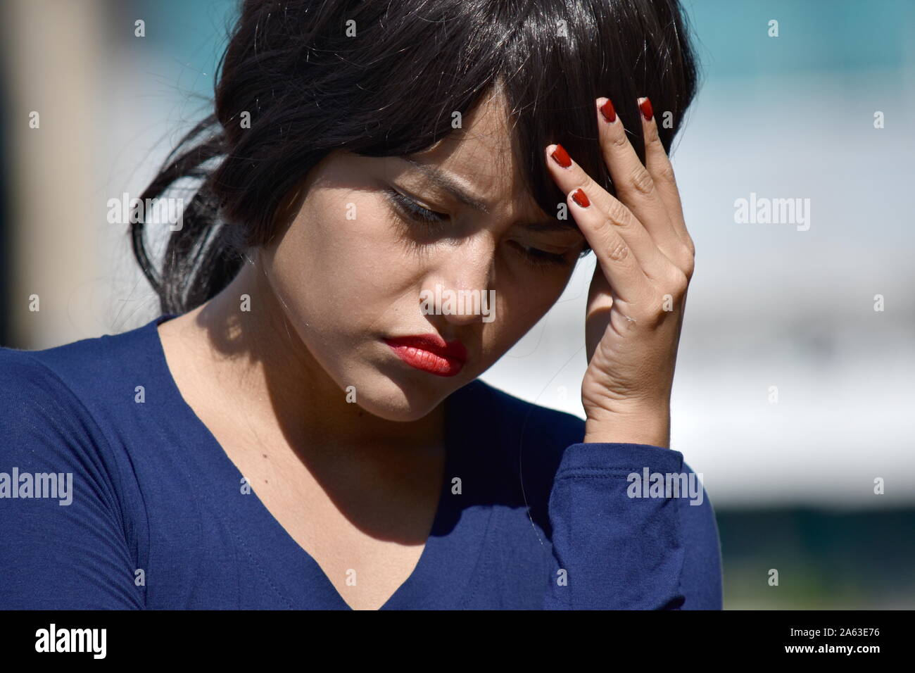 Worried Female Woman Stock Photo - Alamy