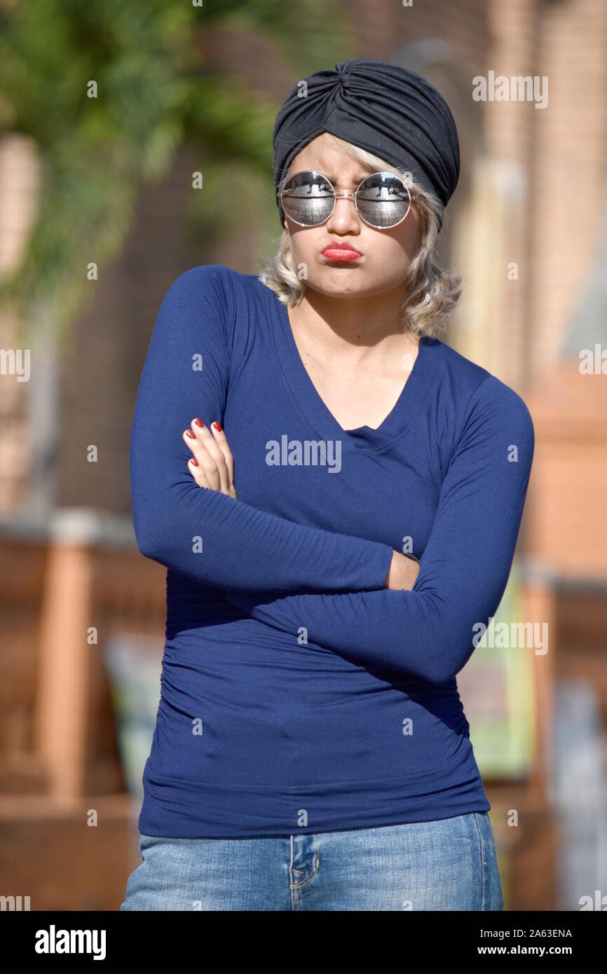 Stubborn Beautiful Muslim Female Wearing Turban Stock Photo - Alamy