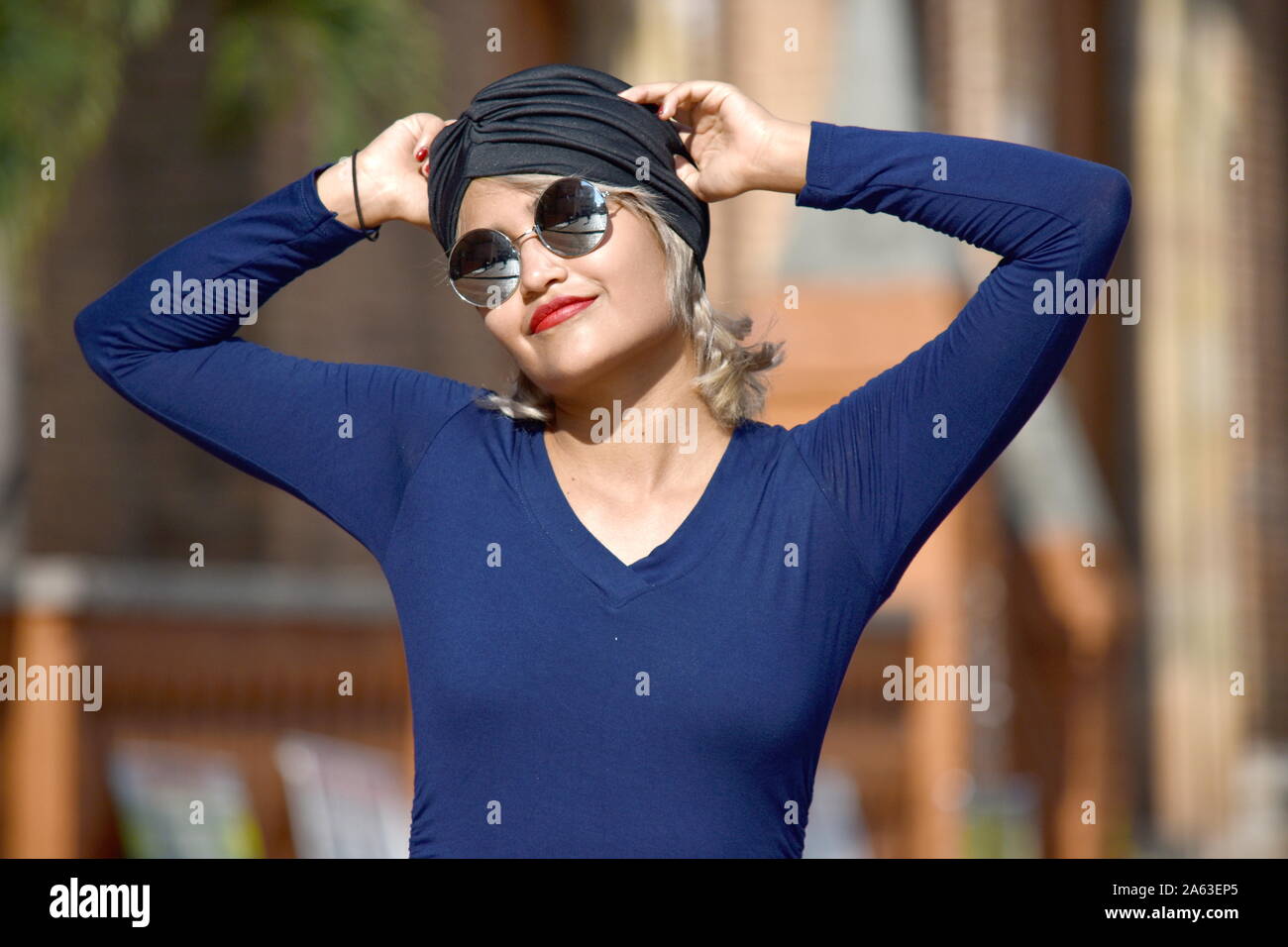 Posing Muslim Female Wearing Turban Stock Photo - Alamy