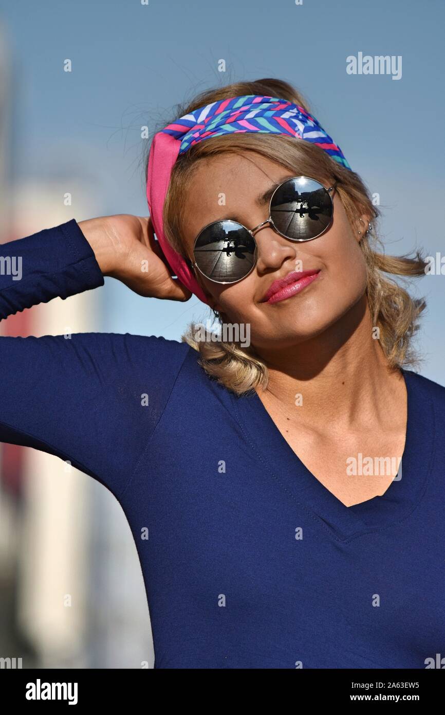 Beautiful Female With Short Hair Stock Photo - Alamy