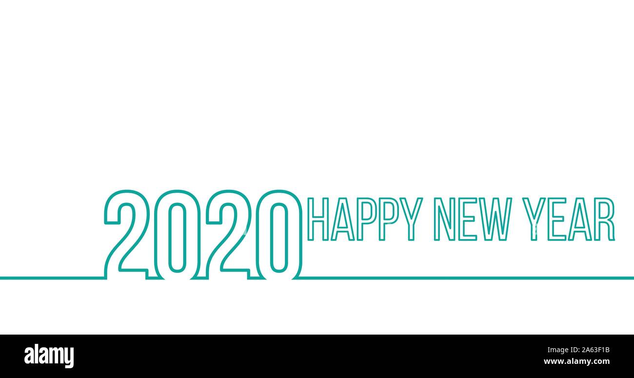 New Year 2020 line design line style for new year card, calendar style ...