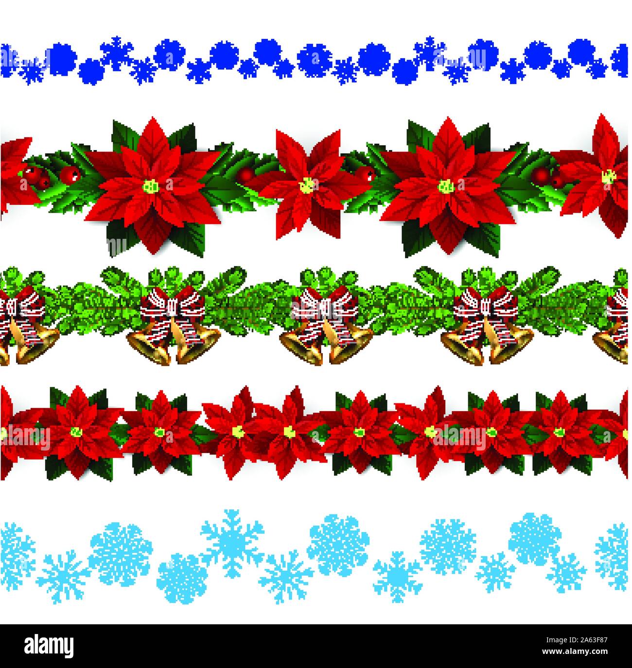 Christmas horizontal seamless set background Stock Vector Image & Art ...
