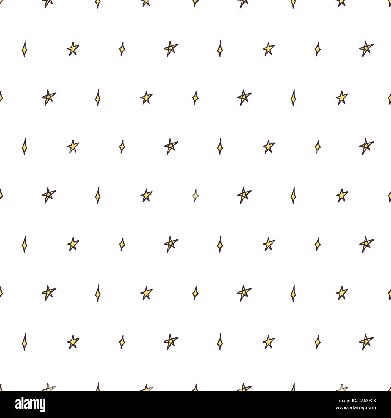 Hand drawn star seamless pattern for wallpaper design, print, wrapping ...