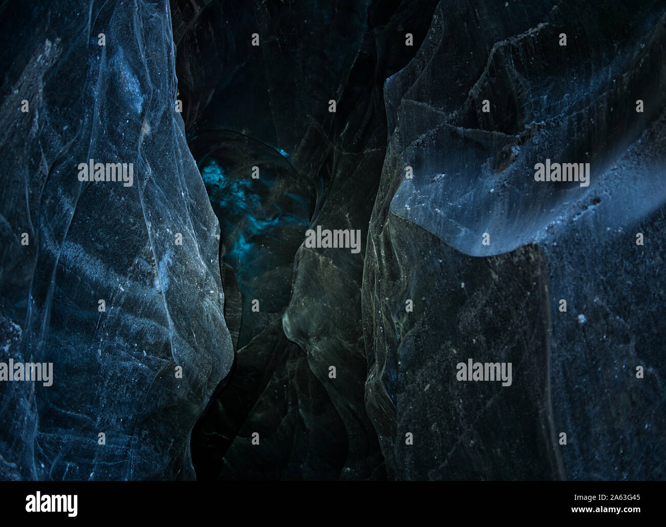 Ancient ice layers from the blue glacier cave in Iceland Stock Photo ...