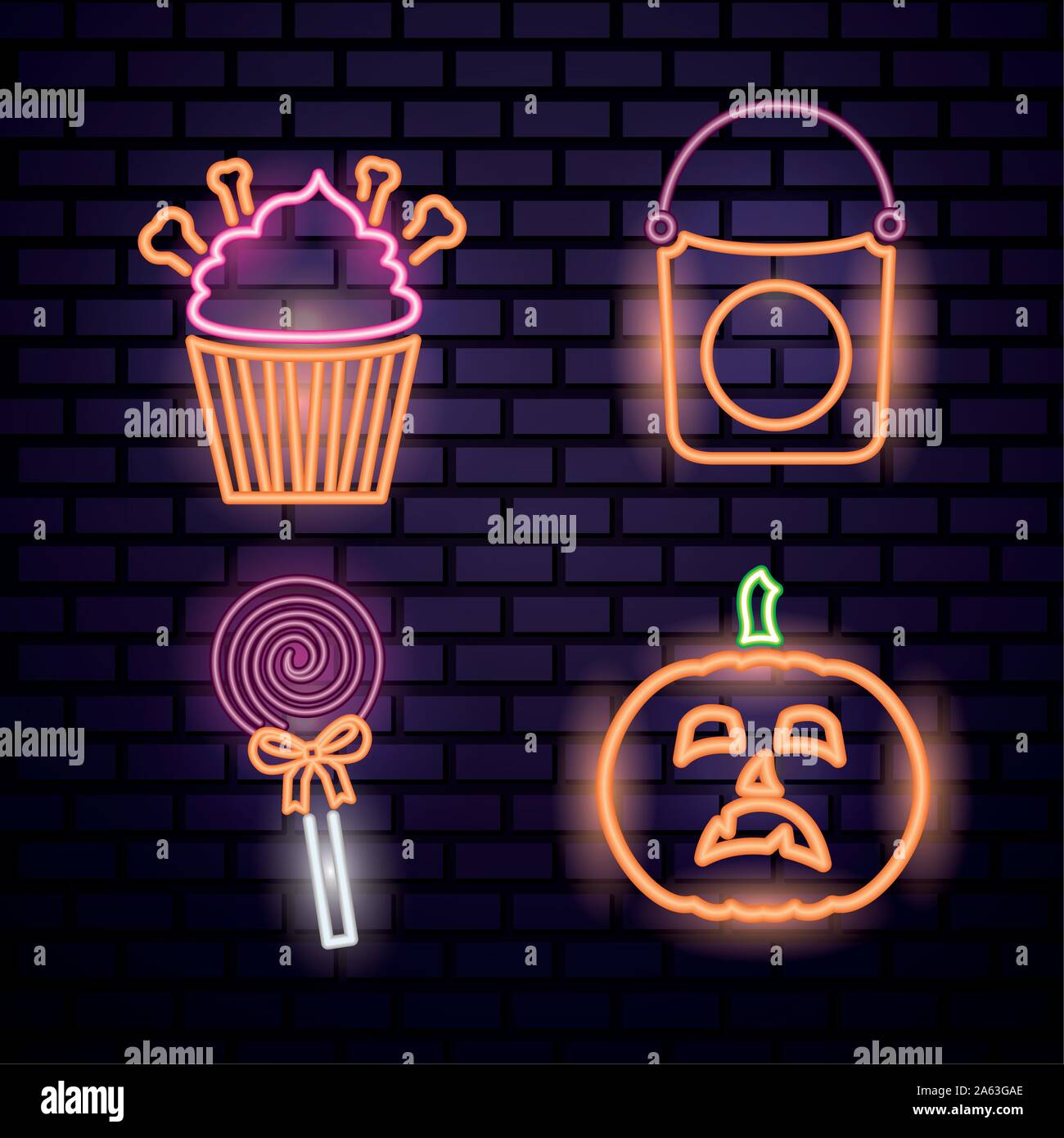 Neon party icons set Stock Vector Images - Alamy