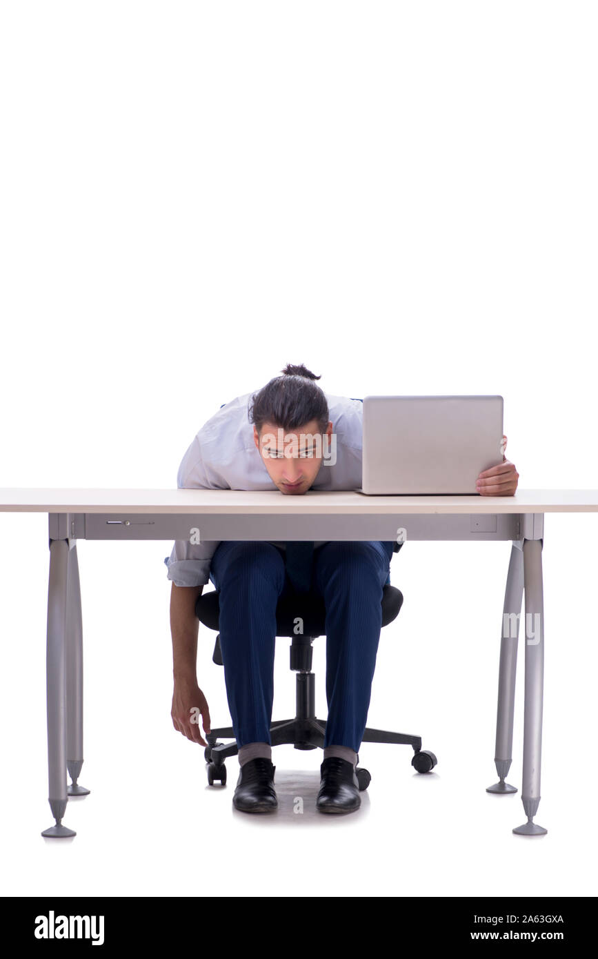 The employee working isolated on white background Stock Photo - Alamy