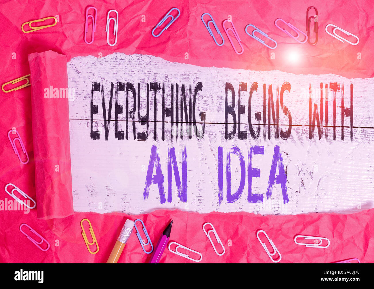 Handwriting text writing Everything Begins With An Idea. Conceptual ...