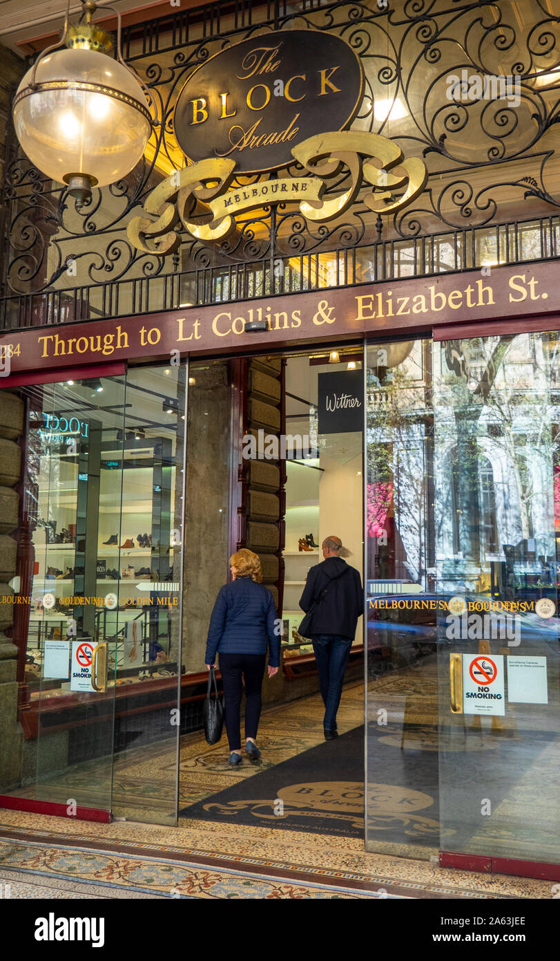Entrance to The Block Arcade Melbourne Victoria Australia Stock Photo ...