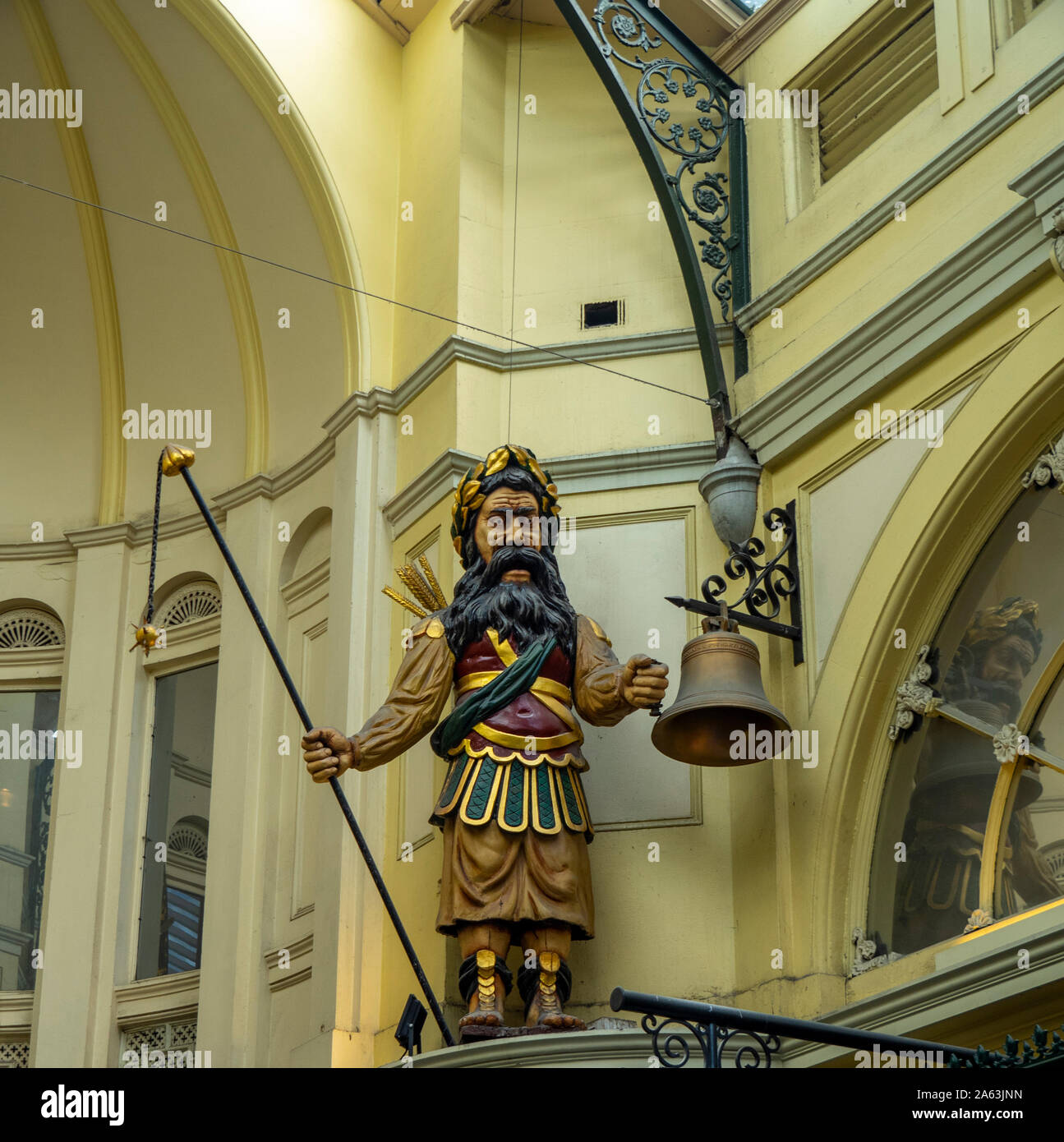 Statue of Magog in Royal Arcade Melbourne Victoria Australia Stock ...