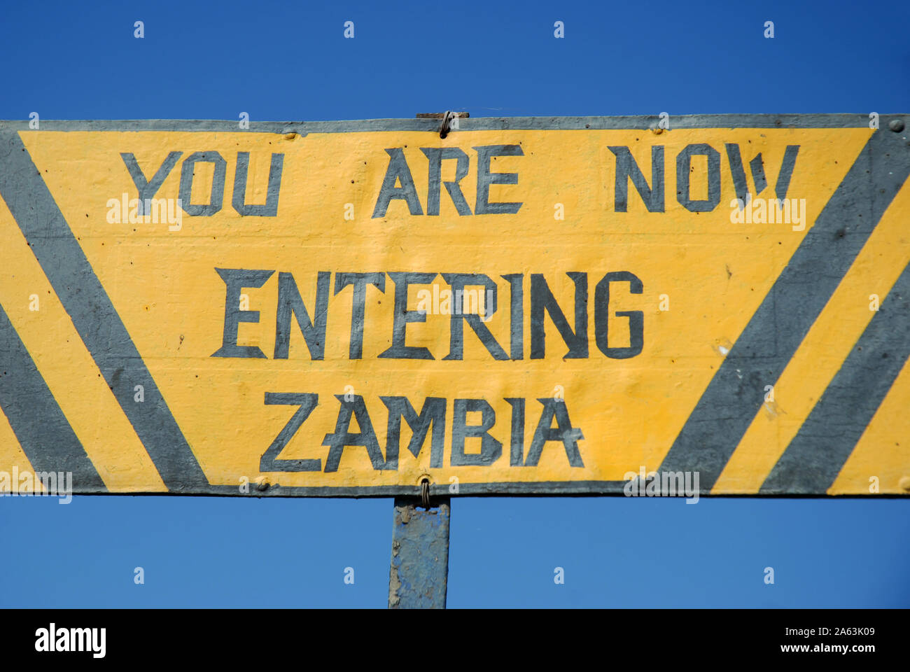 You Are Now Entering Zambia Sign, Victoria Falls Bridge, Zimbabwe ...