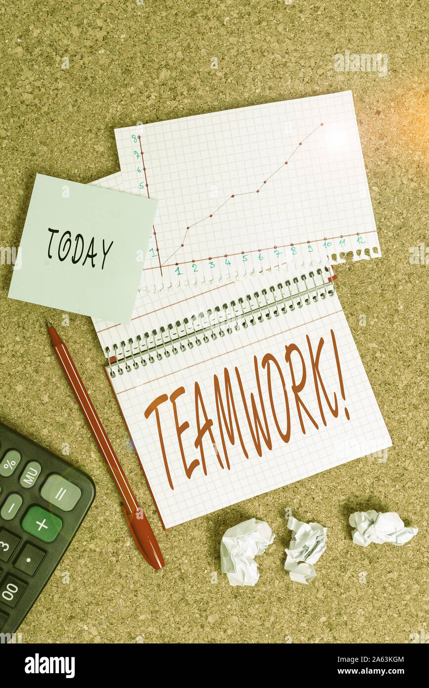 Text sign showing Teamwork. Business photo text combined action of ...