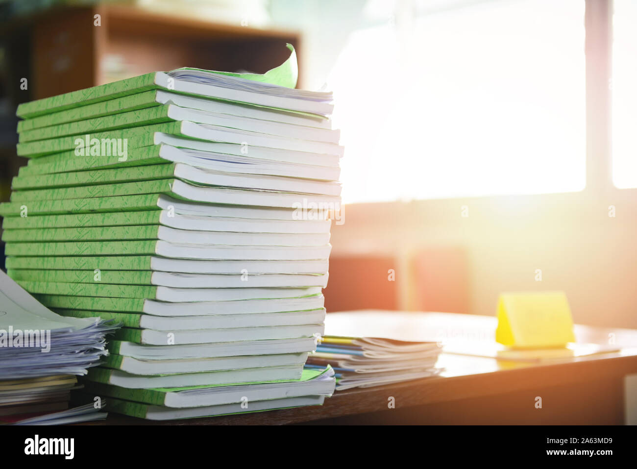Desk papers stacks hi-res stock photography and images - Alamy